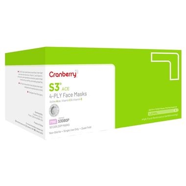 Cranberry - S3 Ace ASTM Level 3 Earloop Mask